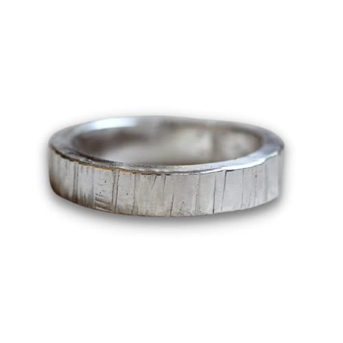 Amazon.com: Tree bark wedding ring for men in solid 14k gold : Handmade ...