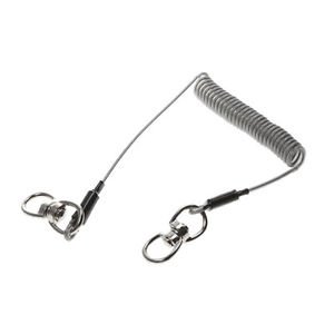 1.6m Retractable Coiled Fishing Lanyard Secure Tether with Swivel Hooks ...