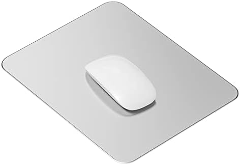 Amazon.com: Liboer Mouse Pad, Hard Silver Metal Aluminium Mouse Mat ...