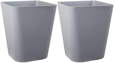 Amazon.com: mDesign Small Square Metal 2.3 Gallon Trash Can Wastebasket ...