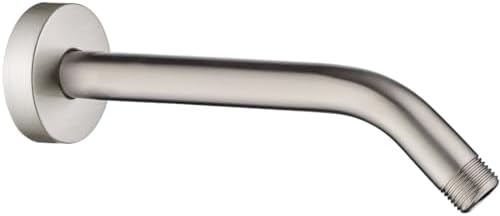 BRIGHT SHOWERS Shower Arm with Flange 10 Inches Solid Brass Shower Head ...