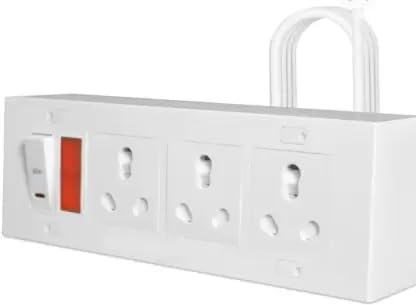 BAHUL 3 Socket Board with 4meter Long Wire Big Plug 3 Socket Extension ...