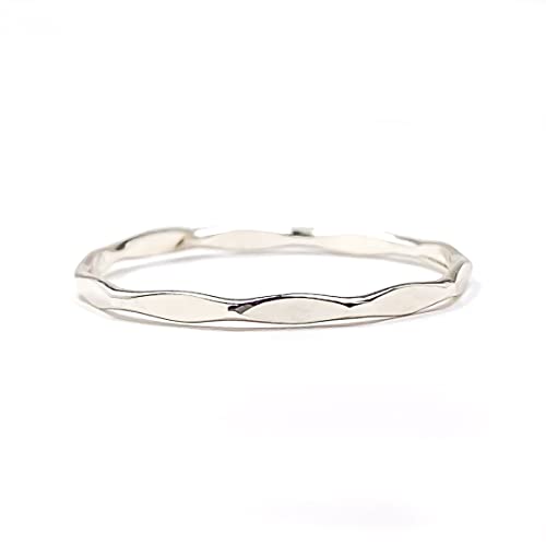 Amazon.com: Silver Stacking Ring Set, 925 Sterling Silver, Made to ...