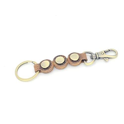 Amazon.com: Genuine Leather Keychain Walnut Leather Key Holder Mens Key ...