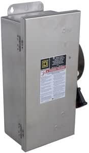 HU361DS SQUARE D 30 AMP, 600V, STAINLESS STEEL SAFETY SWITCH DISCONNECT NONFUSIBLE, HEAVY DUTY ...