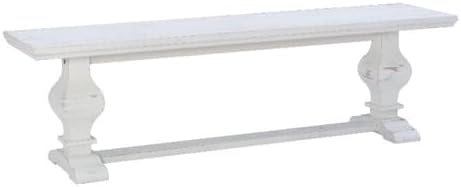 Amazon.com - Linon Larson Solid Pine Wood Double Pedestal Dining Bench ...