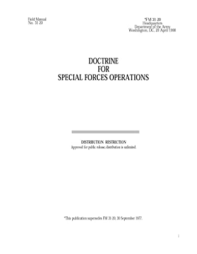 FM 31-20 DOCTRINE FOR SPECIAL FORCES OPERATIONS eBook : Boudreaux, Luc ...