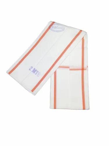 Pure Cotton Soft Gamcha for Men- White Men's gamcha (White) (Set of 1 ...