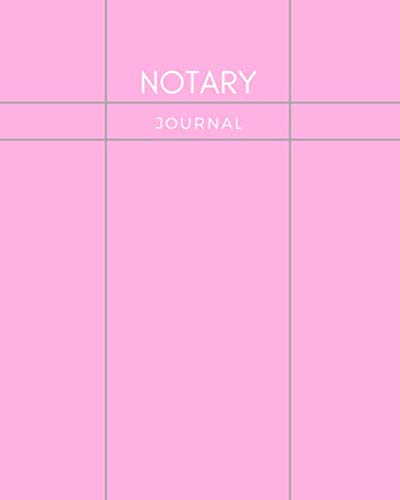 Notary Journal: Notary Public Record Book, Notary Supplies, Pink Grid ...
