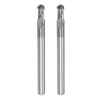 uxcell 2pcs Ball Nose End Mills CNC Router Bits, 3mm (1/8") Radius ...