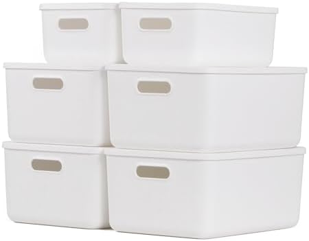 Amazon.com - ZEXALOR 8 Pcs Storage Bins with Lids, Stackable Plastic ...