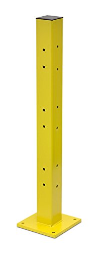 HD Triple Rail Column, 4"x4"x43"H, Yellow, Baseplate & Hardware Incld ...
