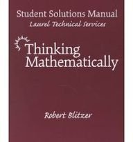 Amazon.com: Thinking Mathematically: 9780130149381: Blitzer, Robert: Books