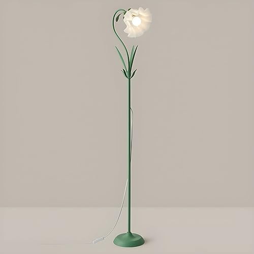 RUNNUP Modern Floor Lamp, 1-Light Flower Shape Tall Lamp with Acrylic ...