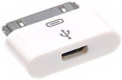 Portable 30-pin Dock Connector to Micro USB Adapter Converter for ...