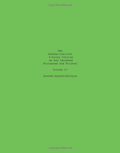 The Goethe-Institut Library Catalog as Raw Database Processed and ...