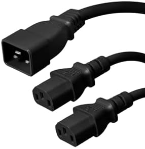 IEC C20 to 2X C13 Splitter Power Cord - 6ft, 200~250V 12/14AWG 20A ...