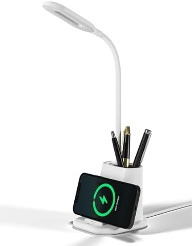 Xech Table Lamp with Wireless Charger and Pen Stand with USB Charging ...