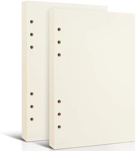 Amazon.com : Tofun 2 Packs A5 Refillable Blank Paper for 6-Ring Binders ...