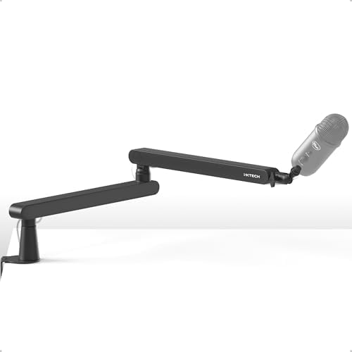 FIFINE Microphone Boom Arm, Low Profile Mic Arm Stand with Desk Mount ...