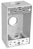 Sealproof 1-Gang 3 Hole 3/4-Inch Weatherproof Rectangular Horizontal ...