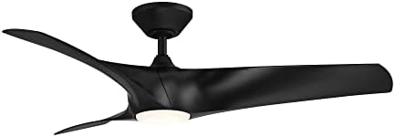 Zephyr Smart Indoor and Outdoor 3-Blade Ceiling Fan 52in Matte Black ...