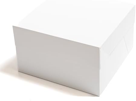 FALGUN White Cake Boxes - 12 Inch square with lid (Pack of 10) : Amazon ...