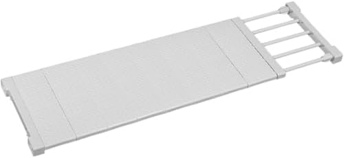 Amazon｜REENEW 収納ラック 伸縮 つっぱり棚 突っ張り棚 強力伸縮棚 強い負荷 ッシュ棚付 ドリル不要 ワイド幅 ホワイト 強力伸縮タイプ 耐荷重30kg (幅24cm,50 ...