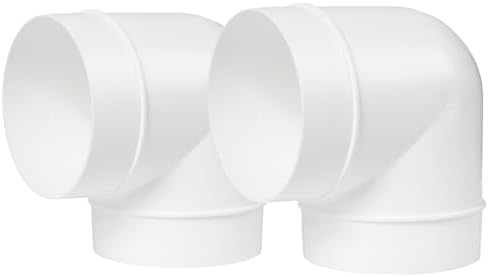 4 Inch Pack of 2 Ducting Pipes 90 Degree Elbow Hose Ventilation Round ...