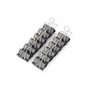 Stainless Steel File Binder Clips Set (12 PCS) Black + Silver White ...