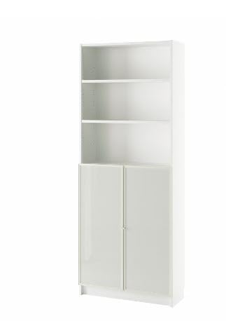 TROFAST Billy Bookcase with Glass Doors, Black Oak Effect, 80x30x202 cm ...