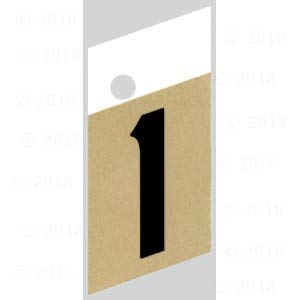 Amazon.com: 1.5" - "1" Slanted Black & Gold Number (12 Pieces) : Automotive