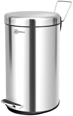 mofna Stainless Steel Pedal Dustbin, Foot Operated Dustbin, Trashcan ...
