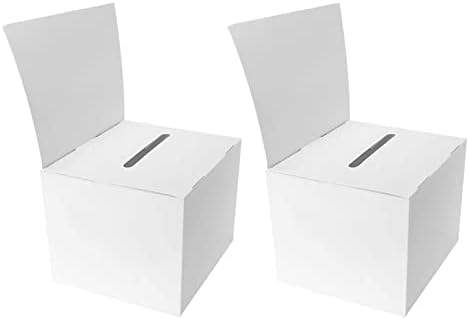 Amazon.com: 2 Pcs Ballot Box Raffle Box White Glossy Cardboard Boxes ...