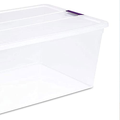 Sterilite 110 Qt ClearView Latch Storage Box, Stackable Bin with ...