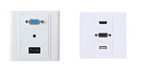 CSecurity Multimedia Modular Wall Face Plate with HDMI + VGA + AUX ...