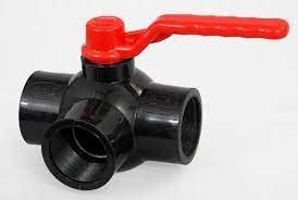 PVC Ball Valve 3 Way Thread Water Pump Socket, 2-inch, (Black) : Amazon ...