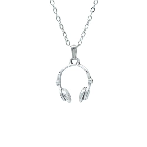 Amazon.com: Headphones Necklace, DJ Headset Pendant, Silver-Plated ...