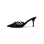 Amazon.com | Coutgo Women's Bow Tie Mule Heels Pointed Toe Studded ...