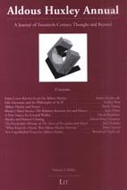 Aldous Huxley Annual: A Journal of Twentieth-Century Thought and Beyond ...