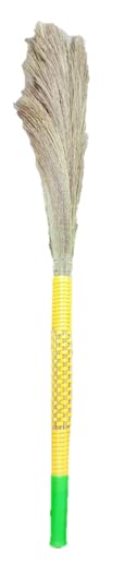Deluxe Broom Jahdu Woven Floor with Natural Soft Grass Long Stick Jhadu ...