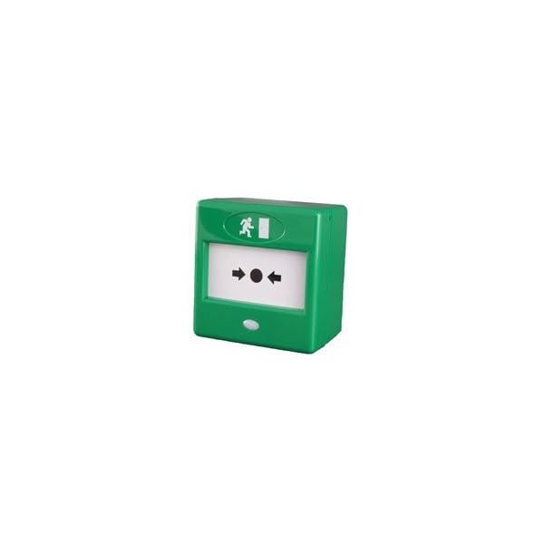 D6C - FULLY KEY RESETTABLE MANUAL FIRE CALL POINT GREEN EMERGENCY DOOR ...