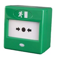 D6C - FULLY KEY RESETTABLE MANUAL FIRE CALL POINT GREEN EMERGENCY DOOR ...