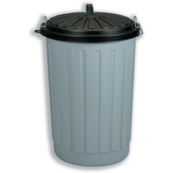Amazon.com: Addis Dustbin Round 90 Litre Grey with Black Lid : Home ...