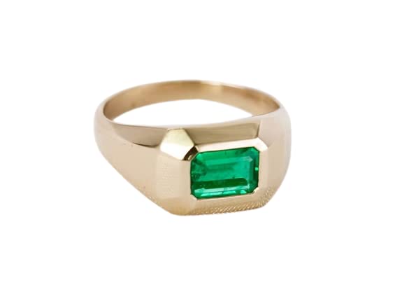 Buy GemsMart Colombian Emerald Ring for Men Rashi Ratan Panna Stone 6 ...