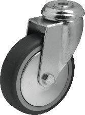 Colson® 100 mm Roulette en caoutchouc Gris non marquant Trou de boulon ...