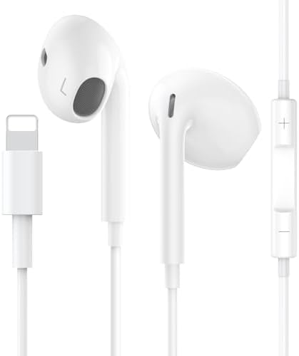 Amazon.com: Apple Earbuds, [MFi Certified] with Lightning Connector ...