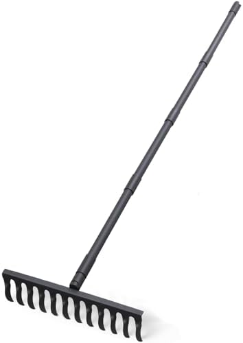 Amazon.com : NICOFPHY Garden Rake with Long Handle, 60" Heavy Duty Bow ...