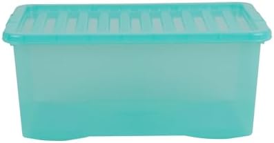 Wham Crystal 45 Liter Storage, Heavy Duty Plastic Storage Box With Lids ...