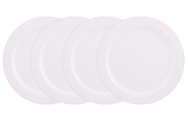 Buy Hitkari Porcelain Plain White, Full Plate Set of 6 Pc.| Dinner ...